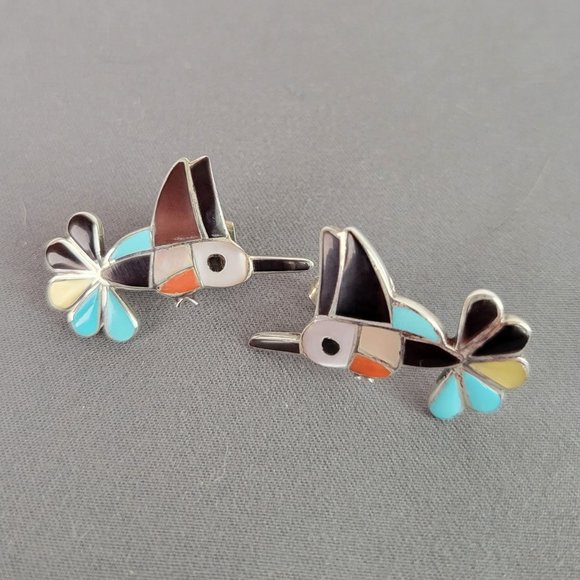 Howard Esalio | Jewelry | Vintage Zuni Howard Esalio Inlaid Silver ...